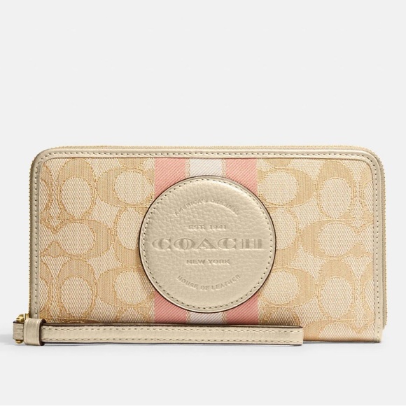 Coach | Bags | Coach Dempsey Large Phone Wallet In Signature Jacquard ...